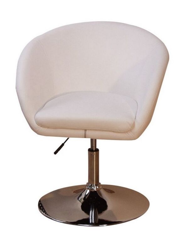 Lounge‑Chair Drehsessel Weiß/Chrom – stylischer Relax-Sessel - IchVer ...